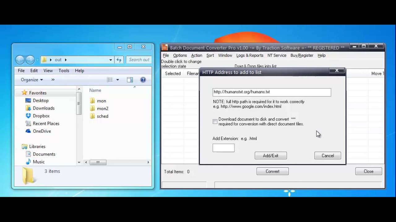 Download and Convert HTTP Files to PDF using Batch Document Converter Pro