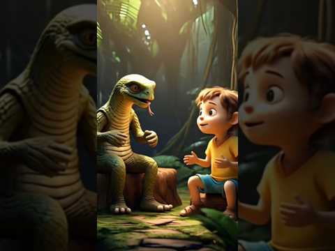 एक बच्चा और जादुई सांप #aivideo #shortvideo #kahani #animation #ai #schooldream #snake aur child