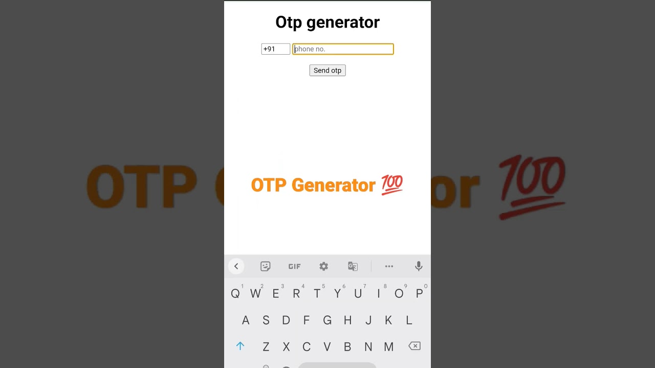 generate OTP using Javascript , html on mobile #coding #developer #programming #html #javascript