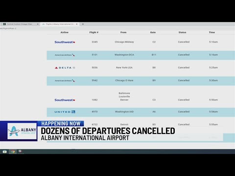 Dozens of departures canceled at Albany International Airport