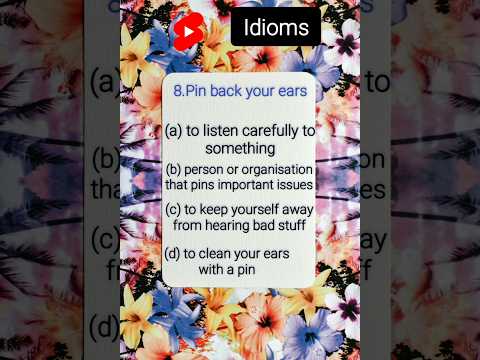 Idiom- Pin Back Your Ears 👂|#viral #english #learning #viralshorts