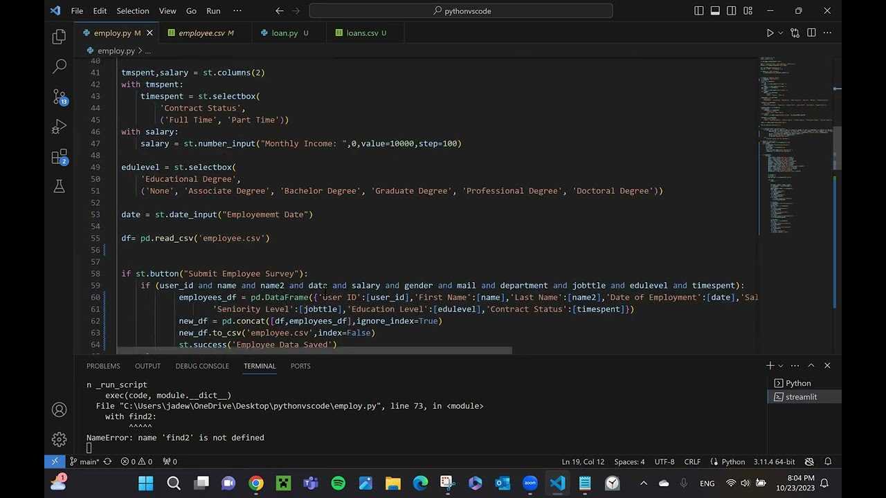 eduSTEMlab: Employee Data Management System with Python
