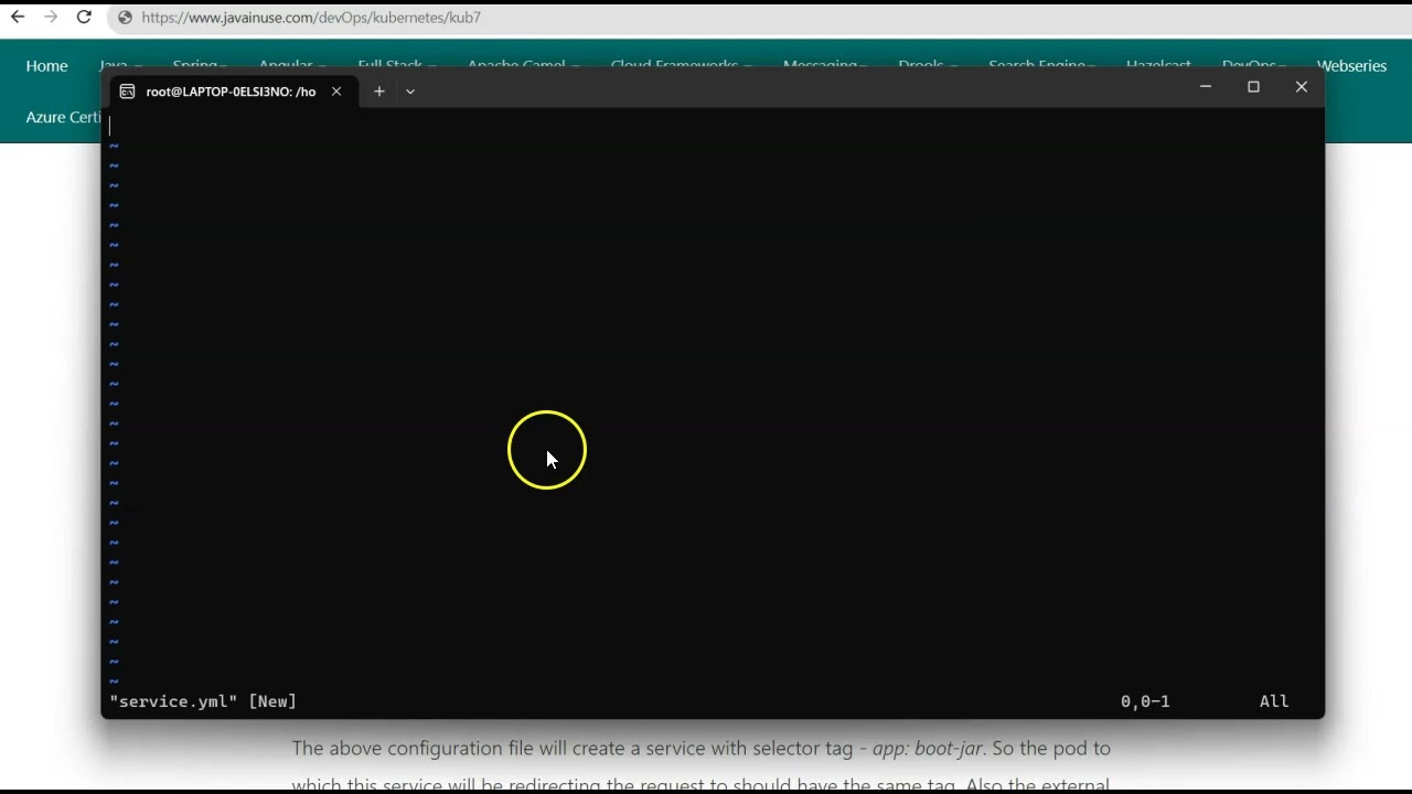 Spring Boot + Kubernetes Tutorial - Service Hello World Example