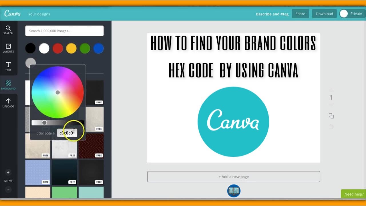 How To Find Your Brand Colors Hex Codes Using Canva | Hex Code | Canva | Easy |