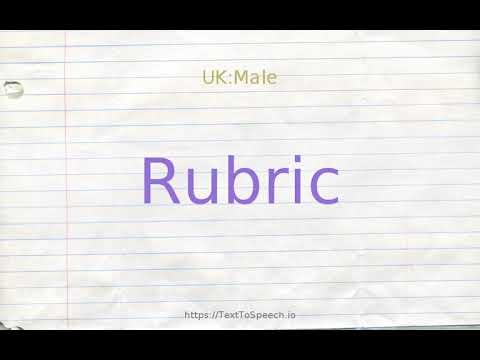 How to pronounce rubric