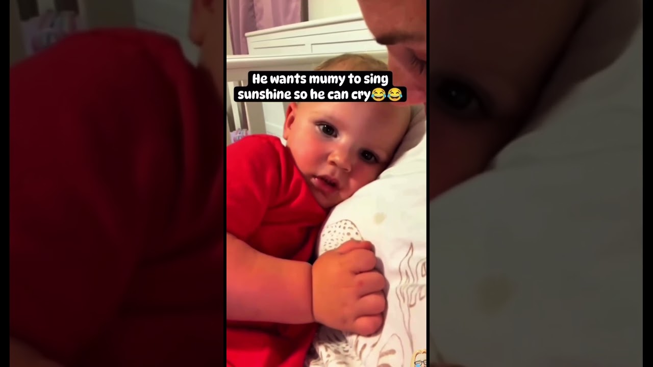 Wee boy 👦 begs his Mammy to sing 🎶 sunshine 🌞 but bursts into tears. #baby #love #funny #cute