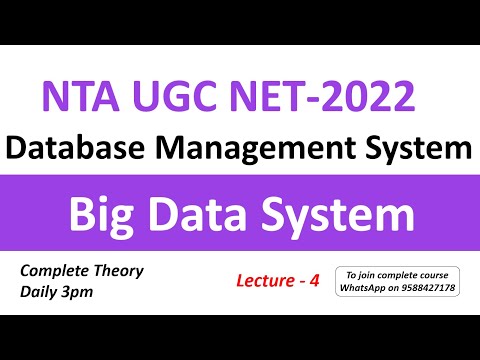 Big Data System Video Lecture - Crash Course for UGC NET Computer science