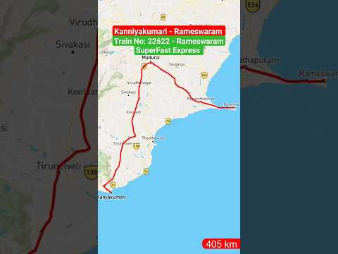 Kanniyakumari To Rameswaram l Train no:22622 - Rameswaram SuperFast Express #shorts #shortsfeed