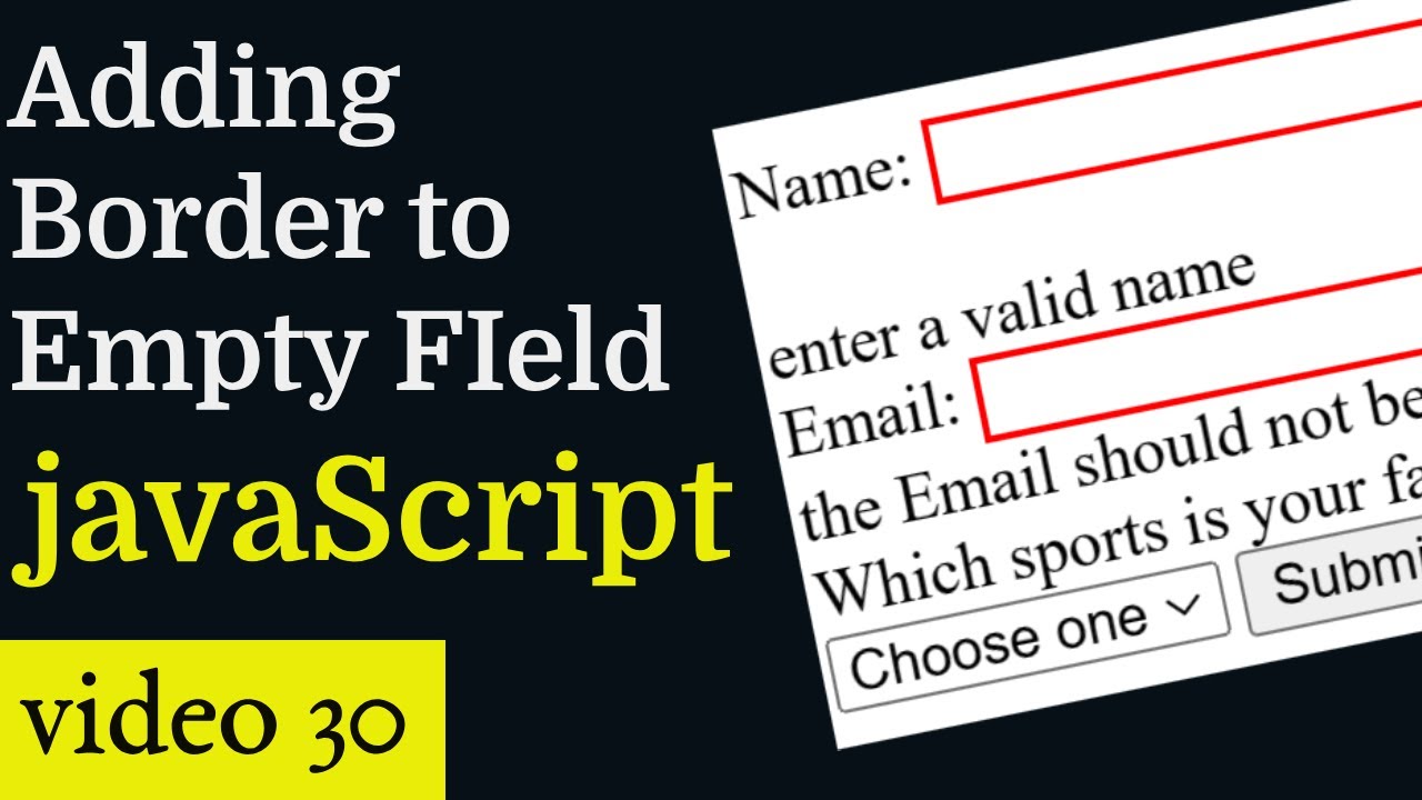 Form Validation With JavaScript: Styling Empty Input Fields with Borders #trending #shorts #coding