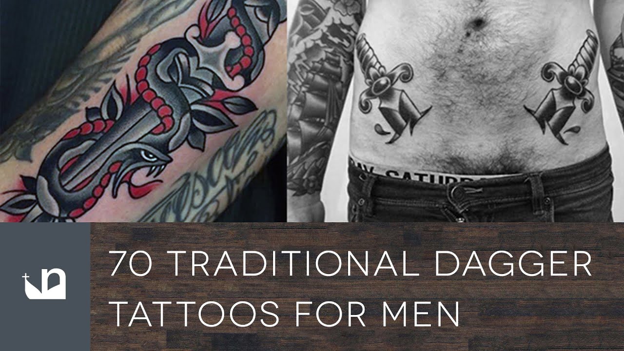 70 Traditional Dagger Tattoos For Men