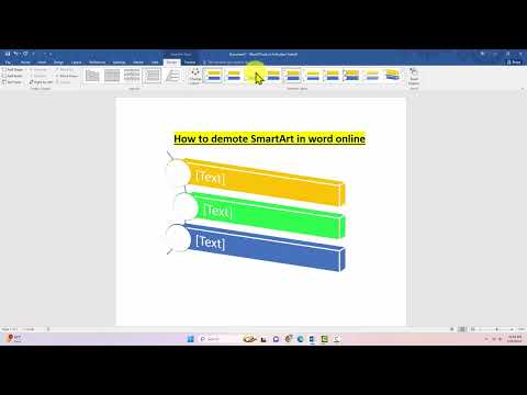 How to demote SmartArt in word online