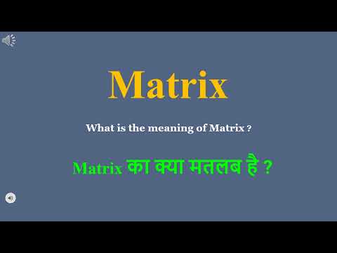 Matrix meaning in Hindi | Matrix ka kya matlab hota hai | daily use English words