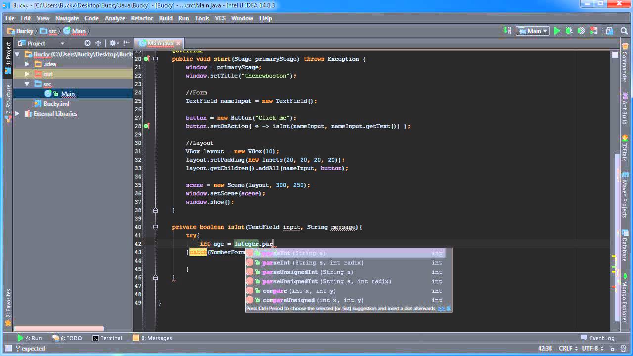 JavaFX Java GUI Tutorial - 10 - Extract and Validate Input