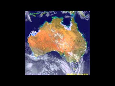 Time lapse cloud, surface and radar composite satellite images, Australia (1080p).