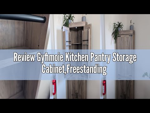 Review Gyfimoie Kitchen Pantry Storage Cabinet,Freestanding Buffet Cabinet with Wine Glass Holder,Fo