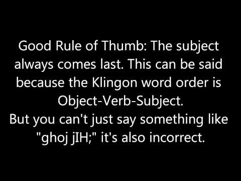 Klingon Tutorial Lesson 2 - Personal Pronouns and Basic Verb Prefixes