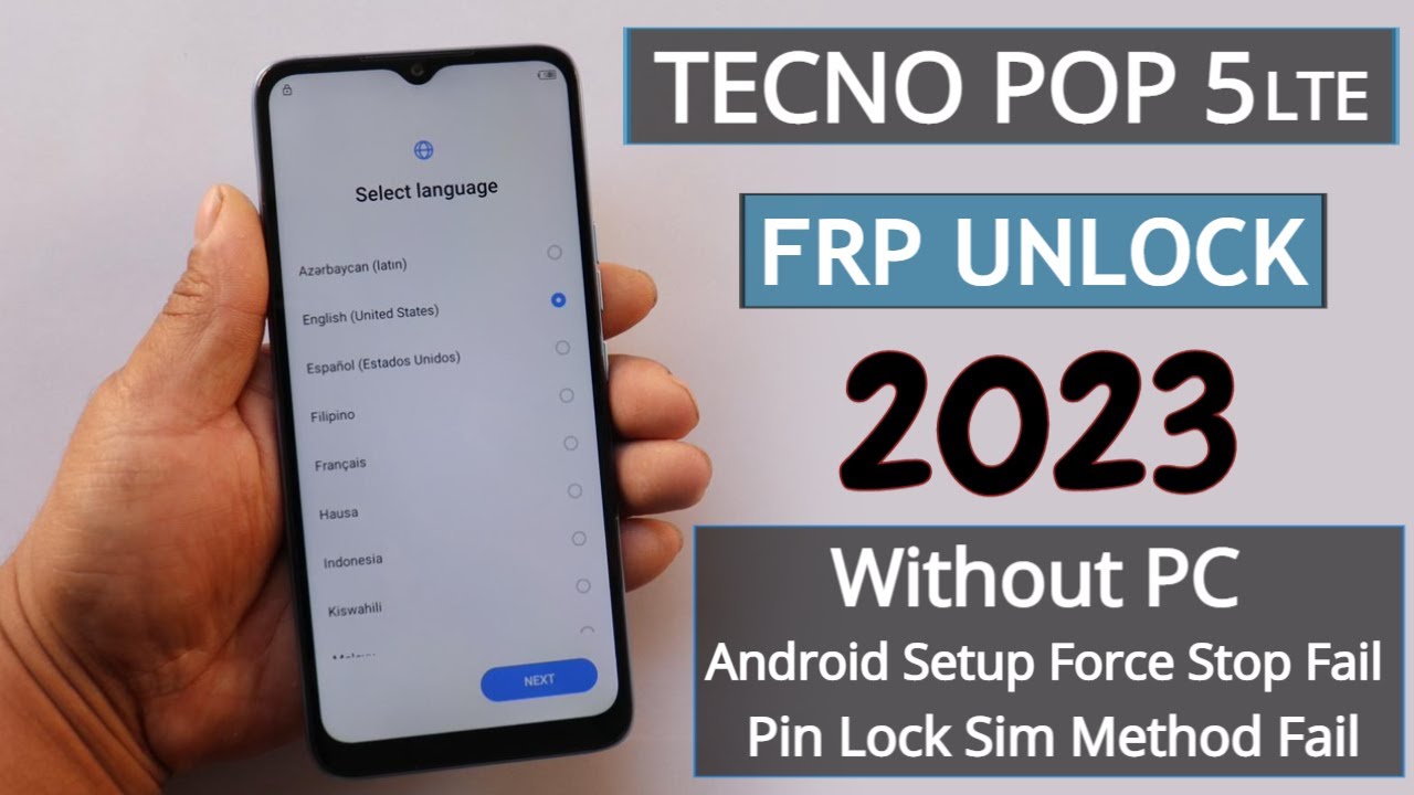 Tecno Pop 5 Lte Frp Bypass Without Pc | Pin Lock Sim Card Method Not Working 2023