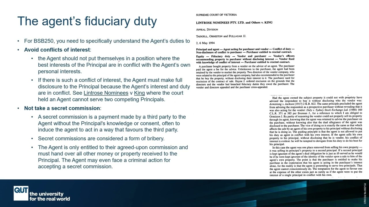Module 9.3:  Agents duties and entitlements