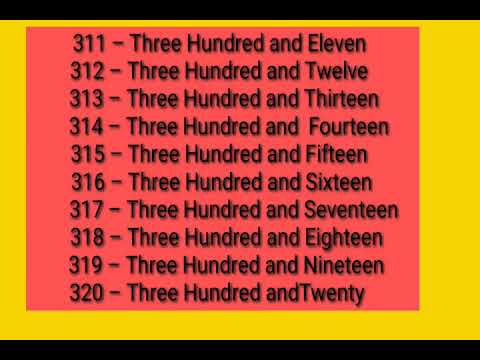 Counting Numbers 311-320/With Number Words/ Learning for Kids.