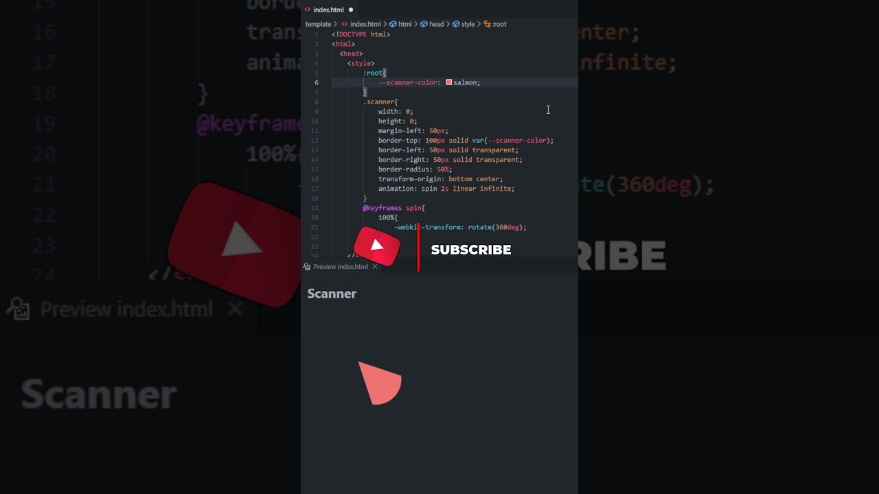 Radar Scanner  HTML and CSS tutorial for beginners using VSCode IDE #shorts #ytShorts