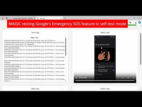 MAGIC Self-Test of Google Emergency SOS