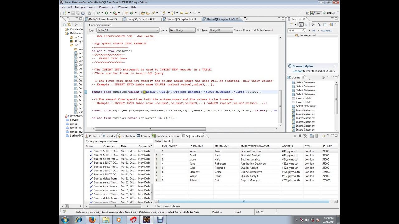 Insert new row into table SQL QUERY