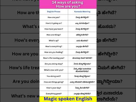 14 Ways to Ask 'How Are You?' in English with Kannada Meaning | Spoken English for Beginners