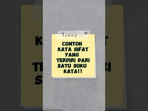 kata sifat satu suku kata!! wajib tau!! #shorts