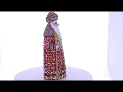 Hand Carved Wooden Russian Santa Claus Figurine