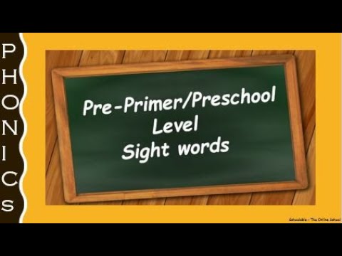 Dolch Sight Words for Pre-Primer Level_High Frequency Words_Learn to Read fluently_Easy Phonics