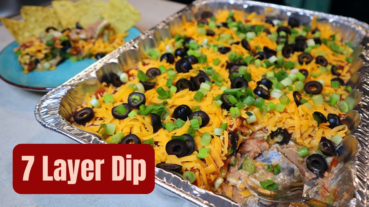 7 Layer Dip Recipe | Easy Meatless No-Bake Taco Dip Appetizer 