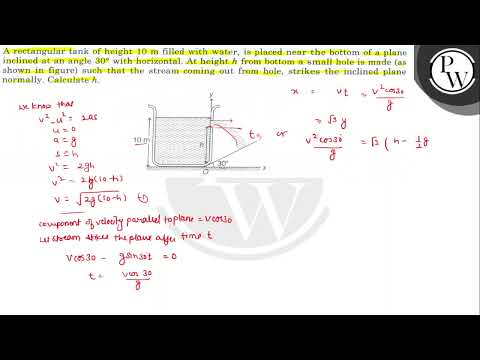 A rectangular tank of height \( 10 \mathrm{~m} \) filled with water, is placed near the bottom o...