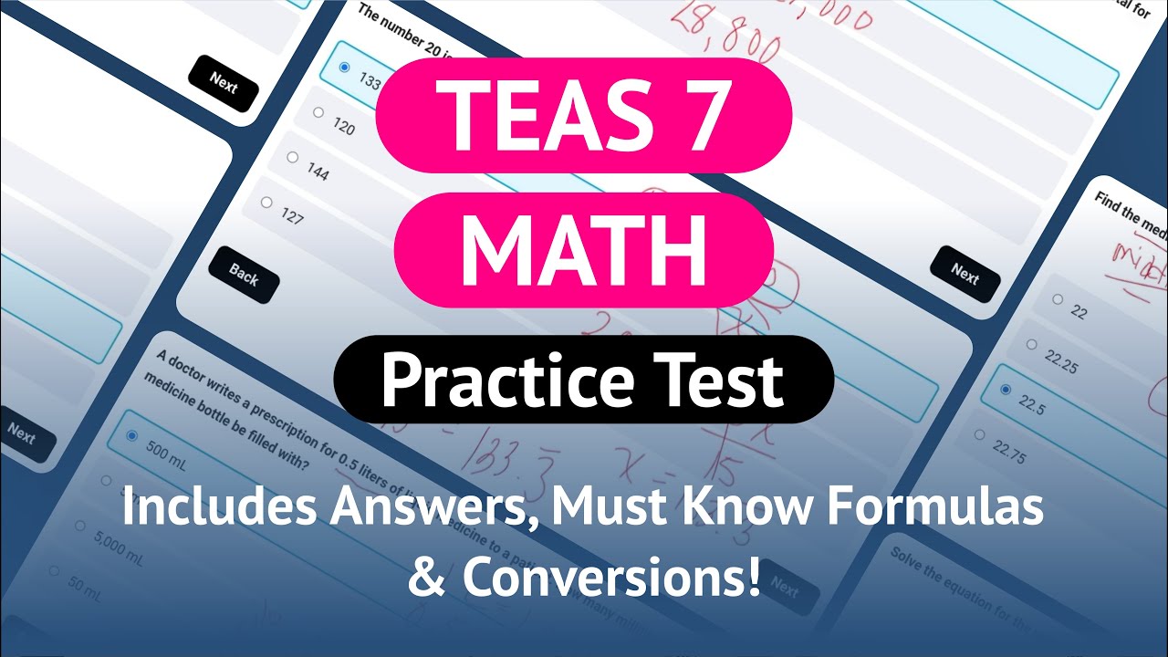 TEAS 7 Math Practice Test | Every Answer Explained (2025)