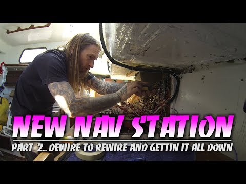 Unwiring the Old Switch Panel in the Nav Station on a 1965 Alberg 30 sailboat