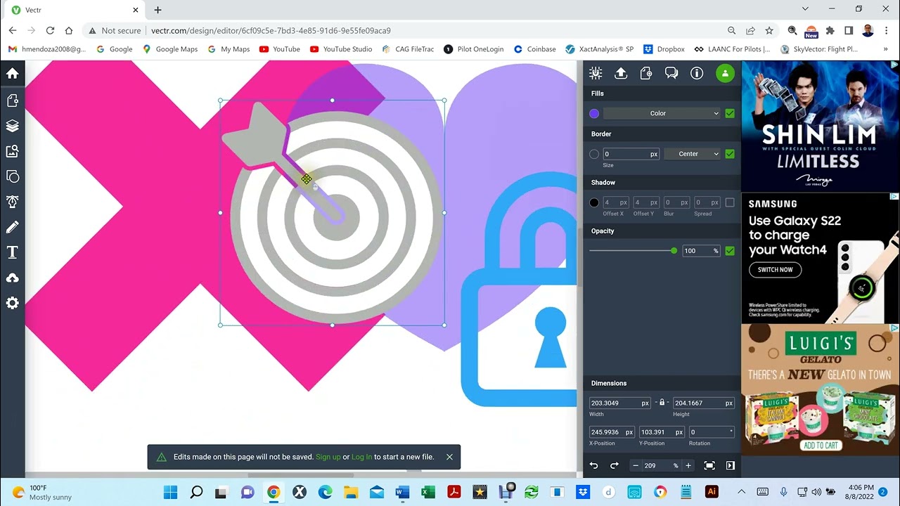 Working with shapes in vectr