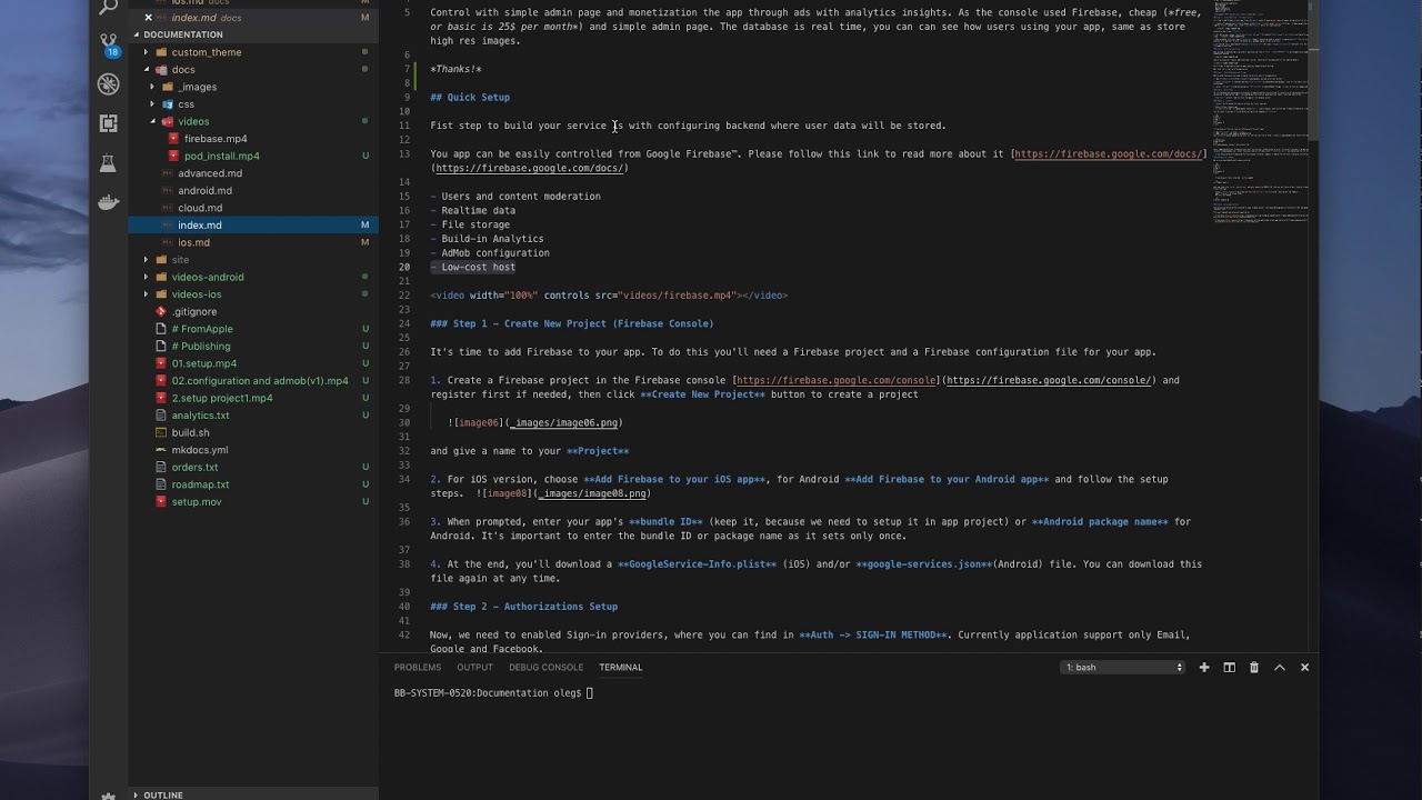 Tutorial: Using MkDocs for generating documentation for Envato