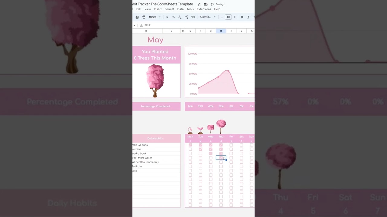 My daily habit tracker #excel