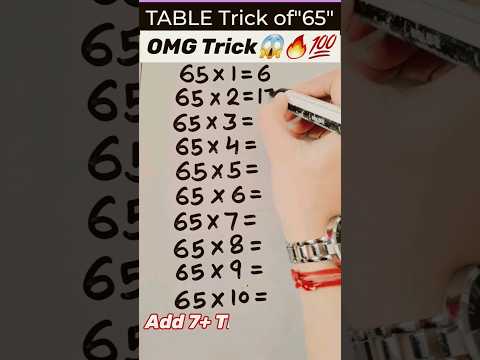 OMG😱🔥💯 Table Trick of"65" | How to solve Table of"65" in 2 Second | #shorts #youtubeshorts #table