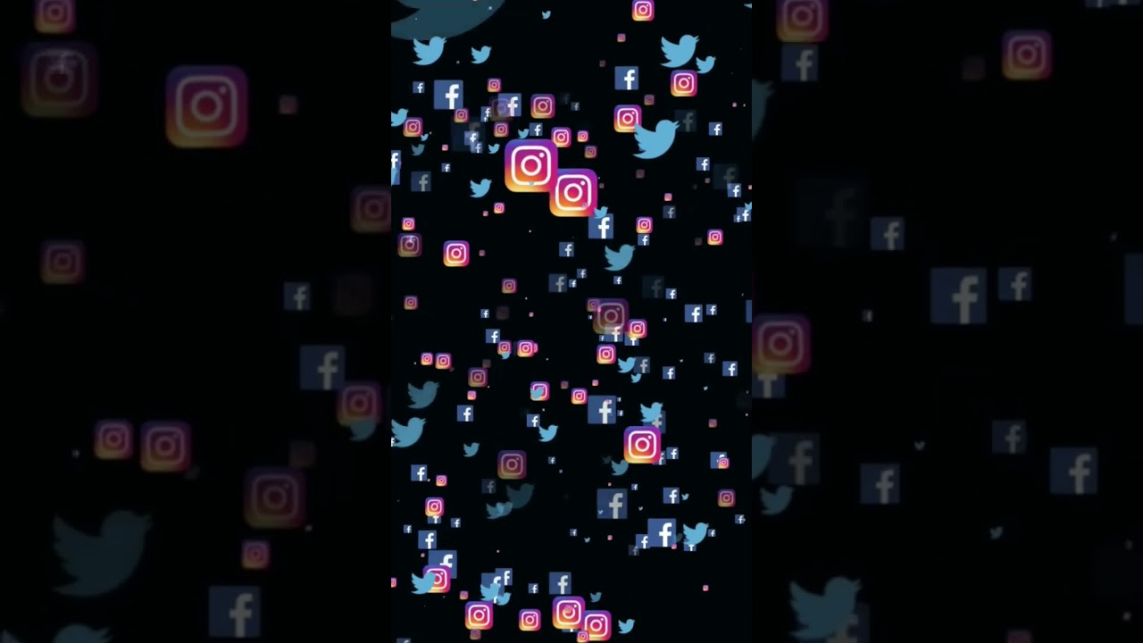 Social media icons particles background