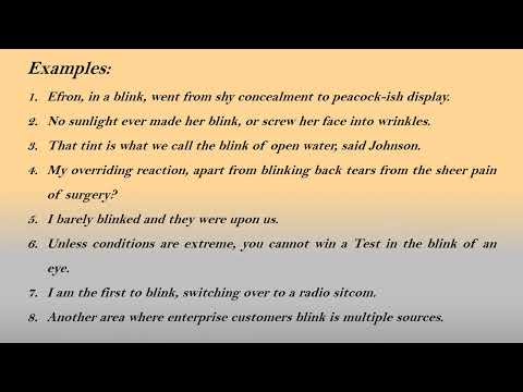 Blink Meaning and Example Sentences