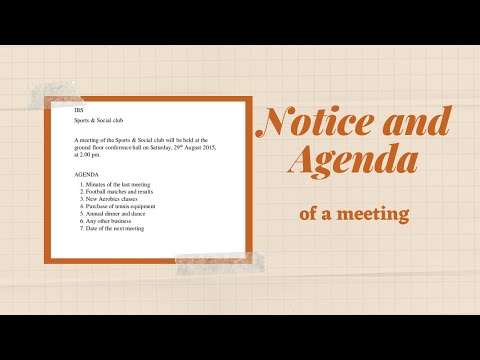 Notice and Agenda of a meeting| CSEC EDPM
