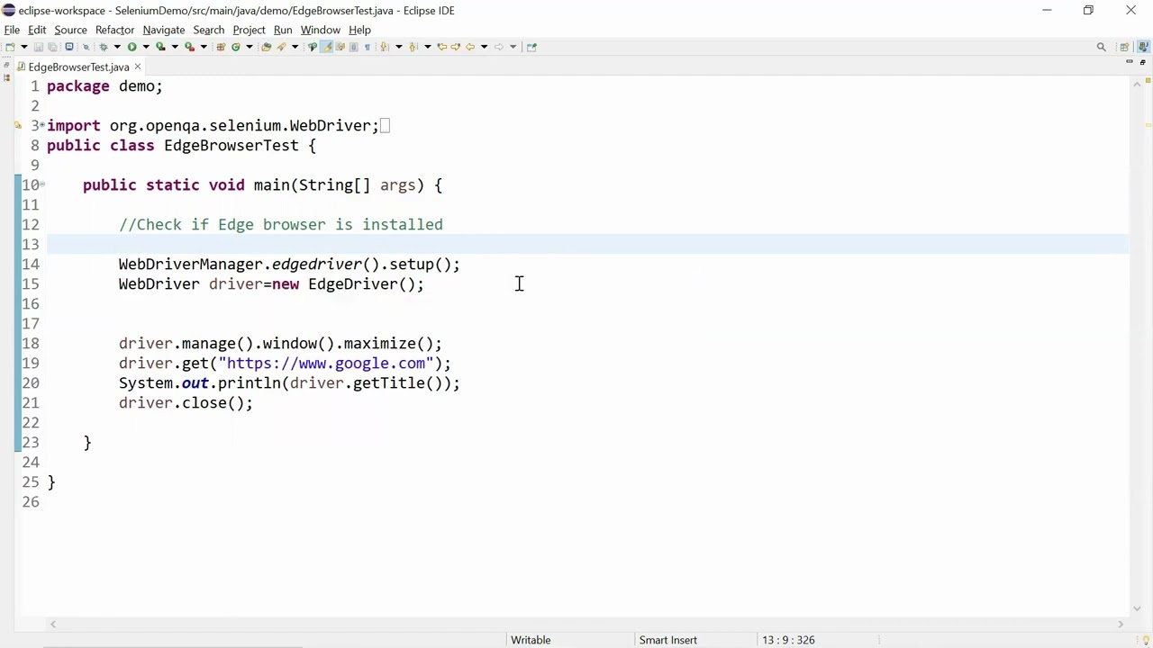 Launch Edge browser | Selenium Java | FullStackSDET