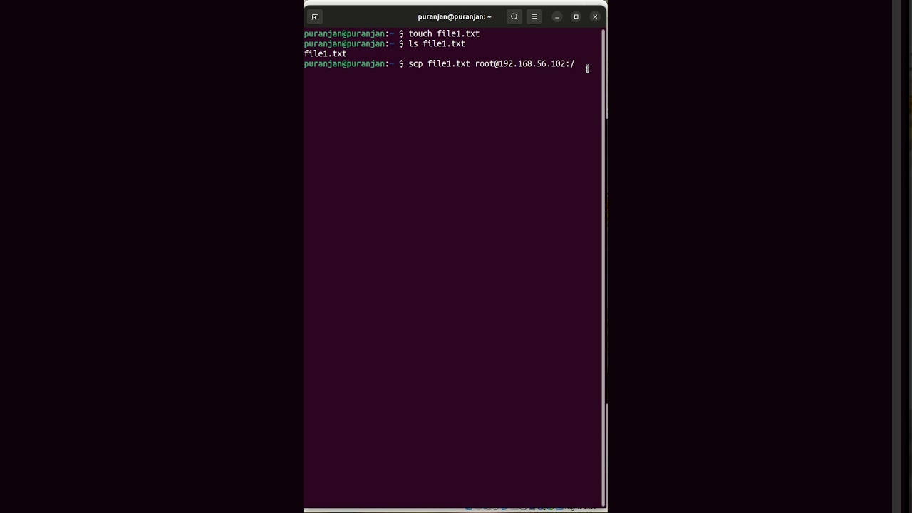 How to Copy Files from host to virtual machine using scp command