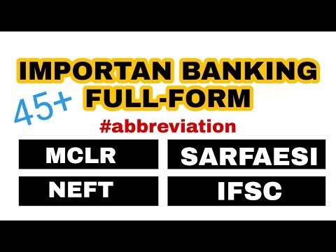 FULL FORM OF BANKING/ BANKING ABBREVIATION/ IMPORTANT FULL FORM