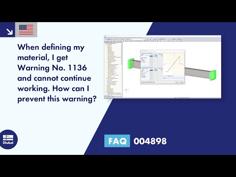 FAQ 004898 | When defining my material, I get Warning No. 1136 and cannot continue working ...