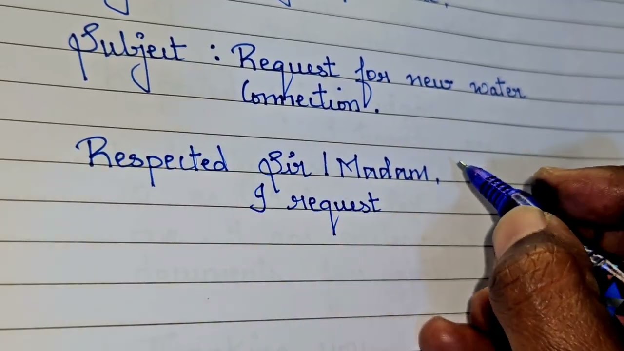 New Water Connection| Formal Letter Requesting New water connection| Handwriting Practice 