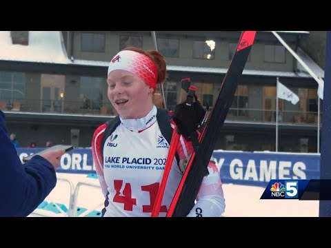 Isabelle Caza is the youngest biathlon athlete in the 2023 FISU Winter Games