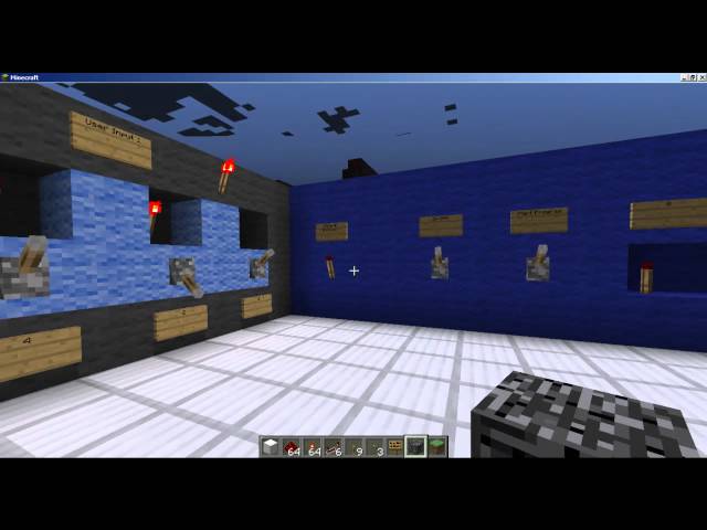 4 Bit ALU Computer with Tutorial and extras. Minecraft Map