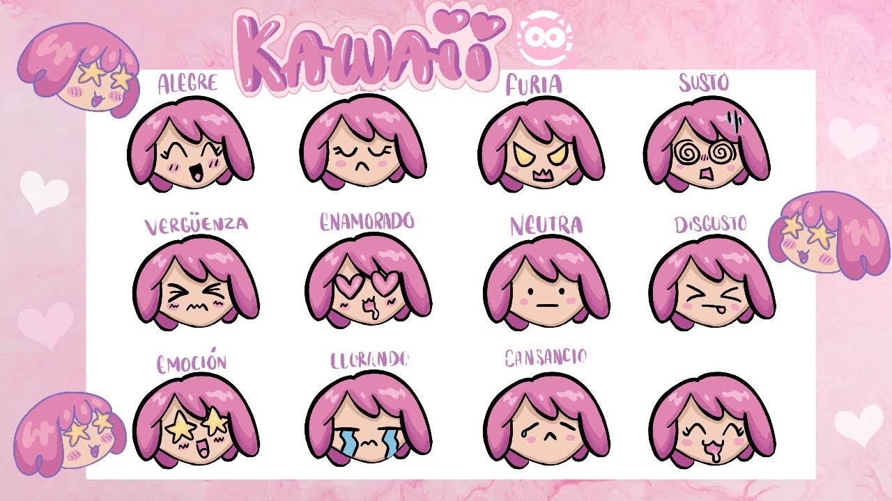 Dibujar expresiones KAWAII ♡♥ Caras chibi faciles de hacer ♥♡