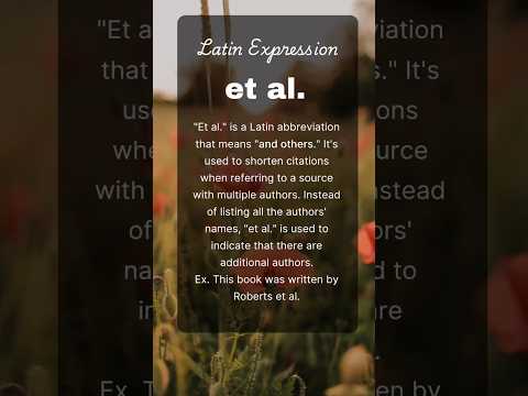Meaning of et al.|Latin Expression in English|Vocabulary #ieltsvocabularyenglish #trending